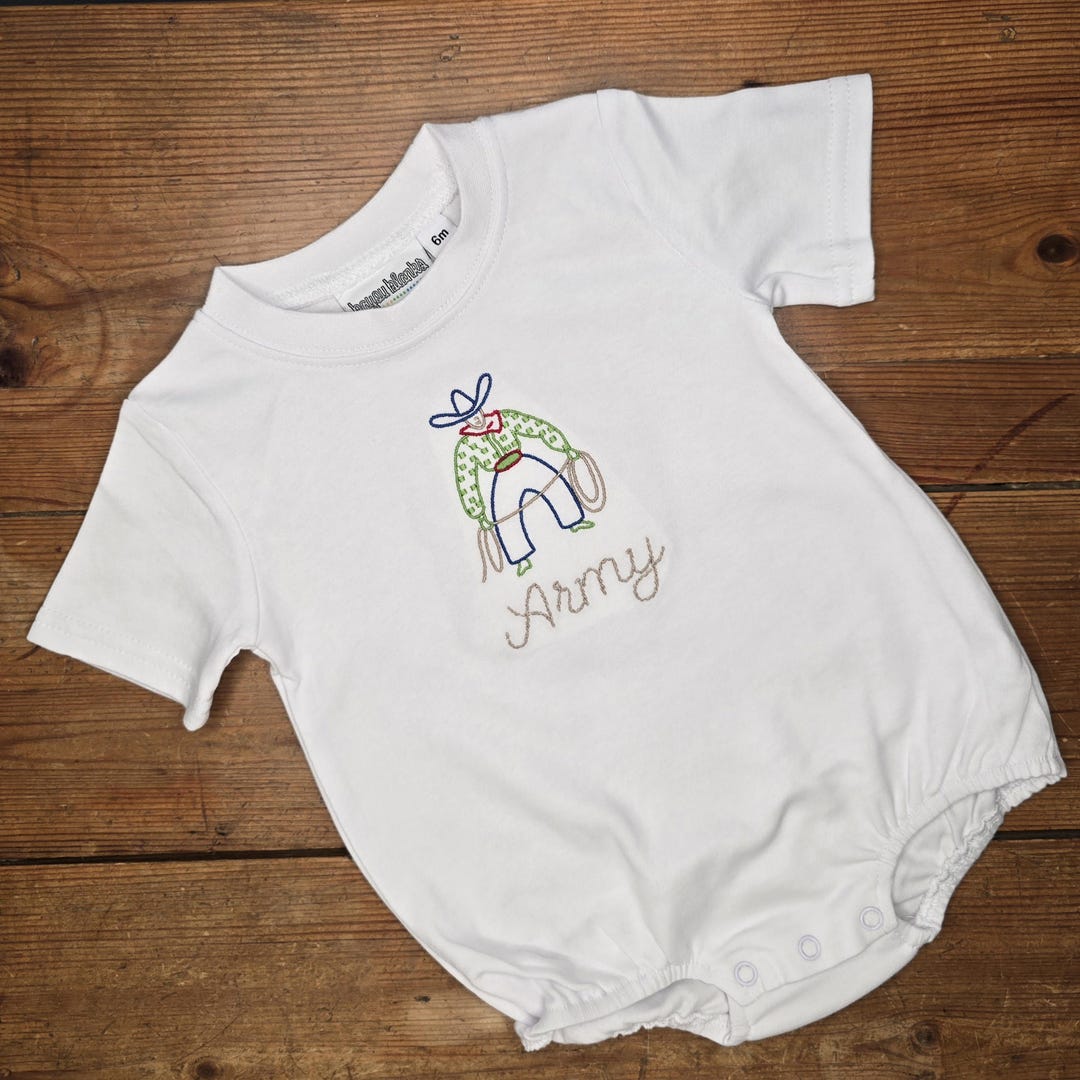 Personalized Baby Cowboy Bubble: Monogrammed Western Outfit - Etsy