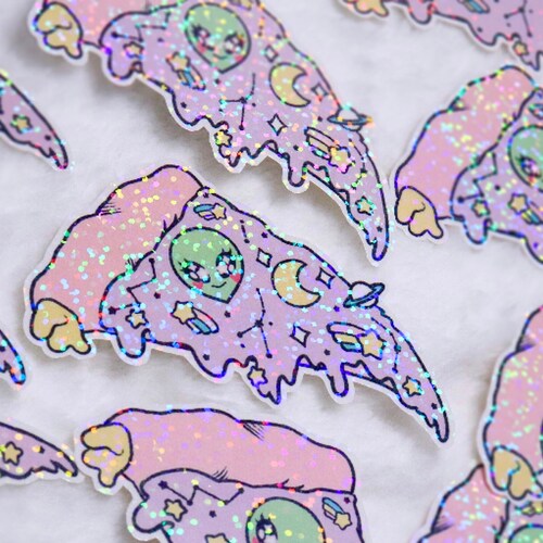 Space Kei: Rainbow/holographic/ pastel Pizza Planet Kawaii - Etsy
