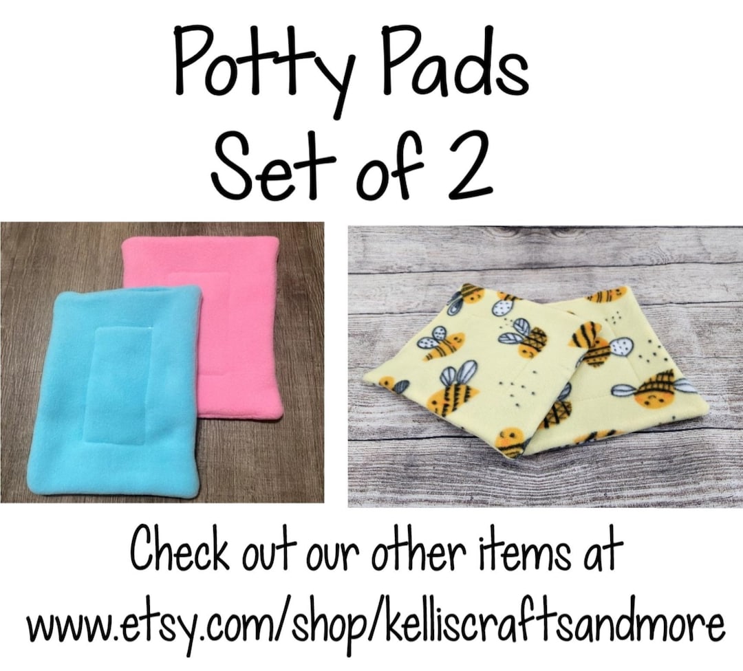 Custom Fleece Potty Pads Set of 2: Absorbent Guinea Pig, Hedgehog Cage ...