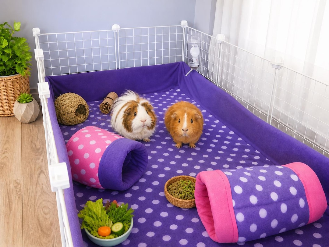 Easy-clean Fleece Cage Liner for Guinea Pig Rabbit Ferret Hedgehog Very ...