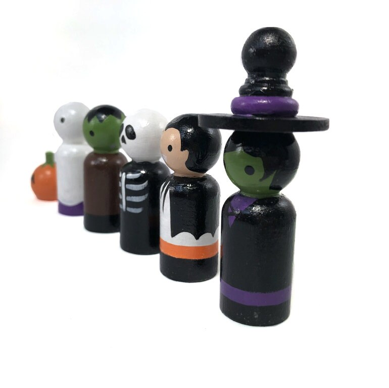 Halloween Peg Dolls - Cute Party Favors and Toys for Kids - Etsy