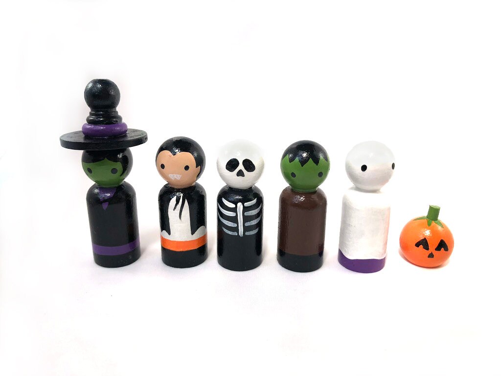 Halloween Peg Dolls - Cute Party Favors and Toys for Kids - Etsy