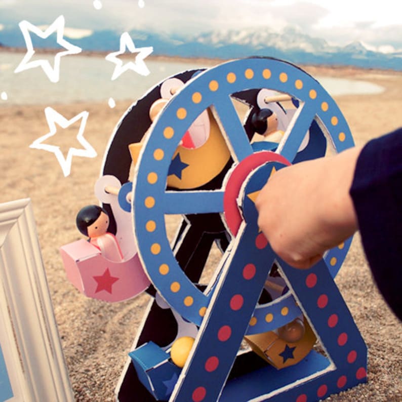 3D Paper Craft - Ferris Wheel - Paper Craft - Printable PDF - Etsy