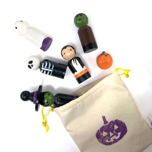 Halloween Peg Dolls - Cute Party Favors and Toys for Kids - Etsy