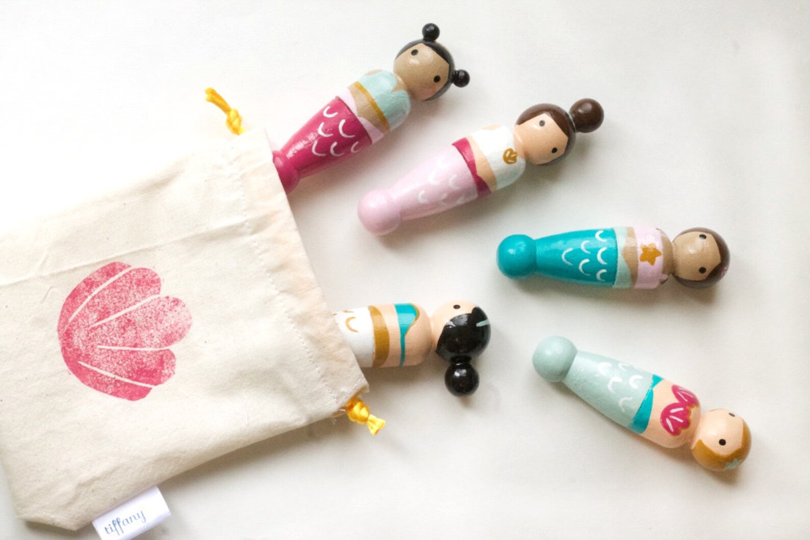 Mermaid Peg Dolls - Etsy