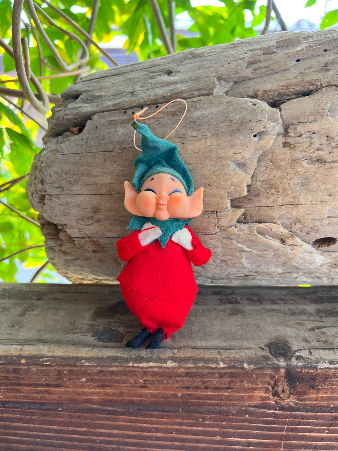 Vintage Elf Pixie Christmas Ornament 1950 1960 Japan Retro Kitsch Elf ...