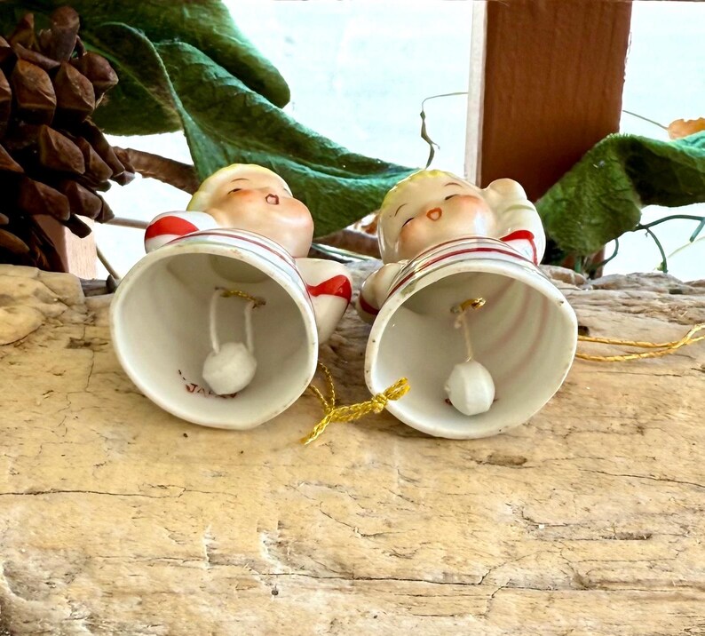 Vintage 1940 1950 Candy Cane Pixie Bell Christmas Ornament MCM Mid ...