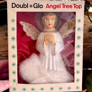 Vintage Angel Christmas Tree Topper MCM 1960 1970 Plastic Angel Topper ...