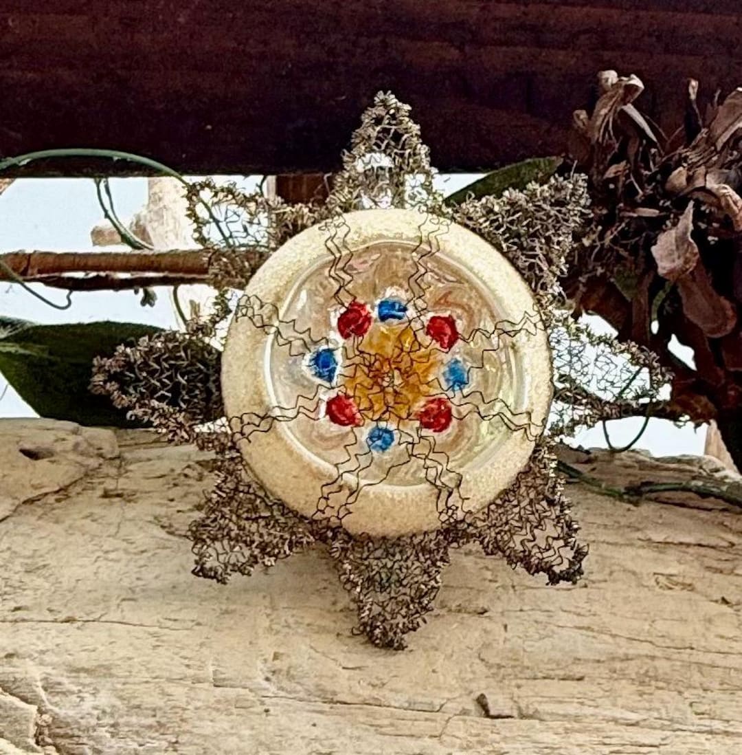 Vintage German Tinsel Wire Wrapped Mercury Glass Christmas Ornament MCM ...