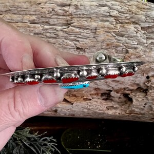 Vintage Kingman Turquoise Red Coral Belt Buckle Native American Belt ...