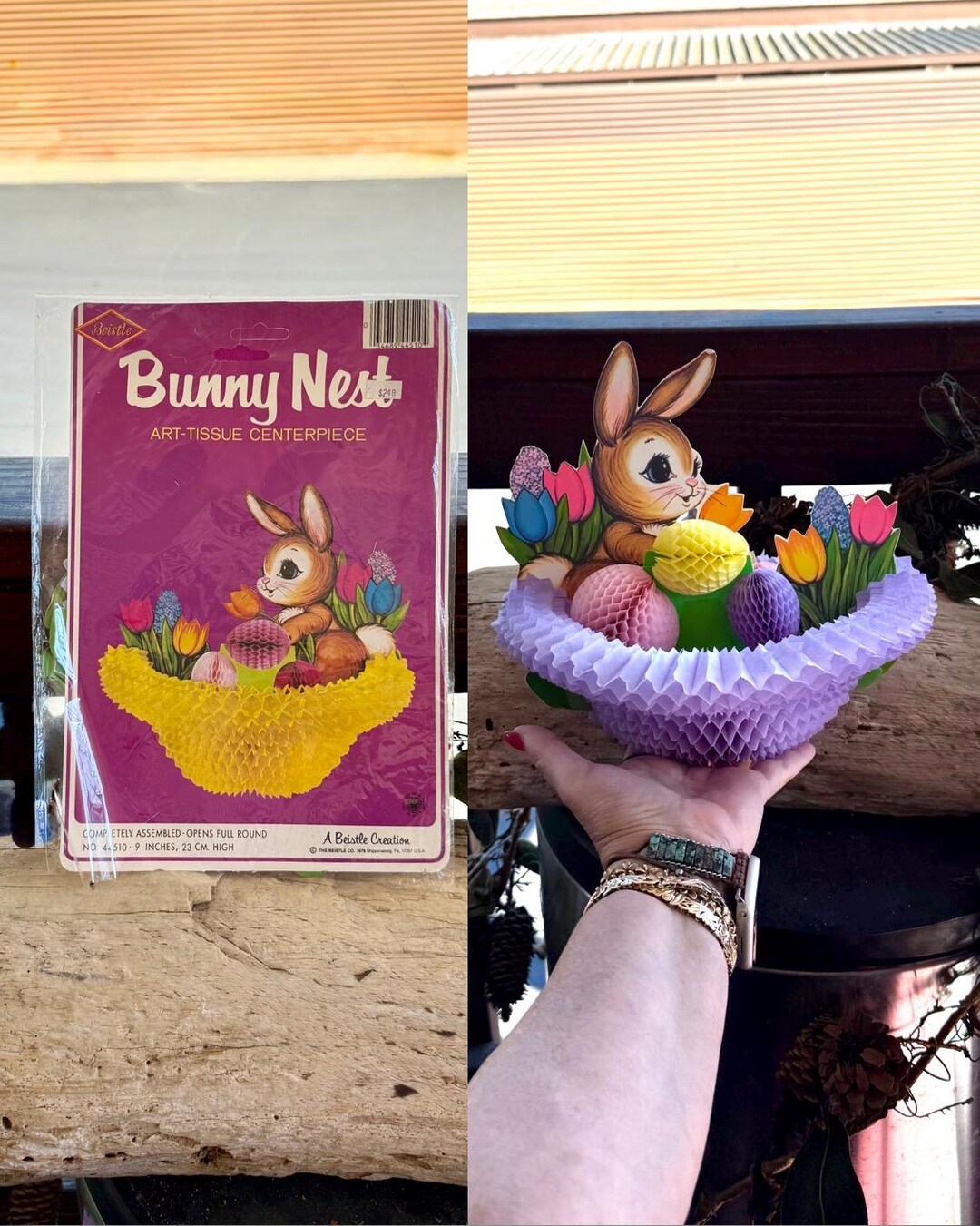 Vintage Easter Bunny Honeycomb Centerpiece 1979 Beistle 9” Honeycomb ...