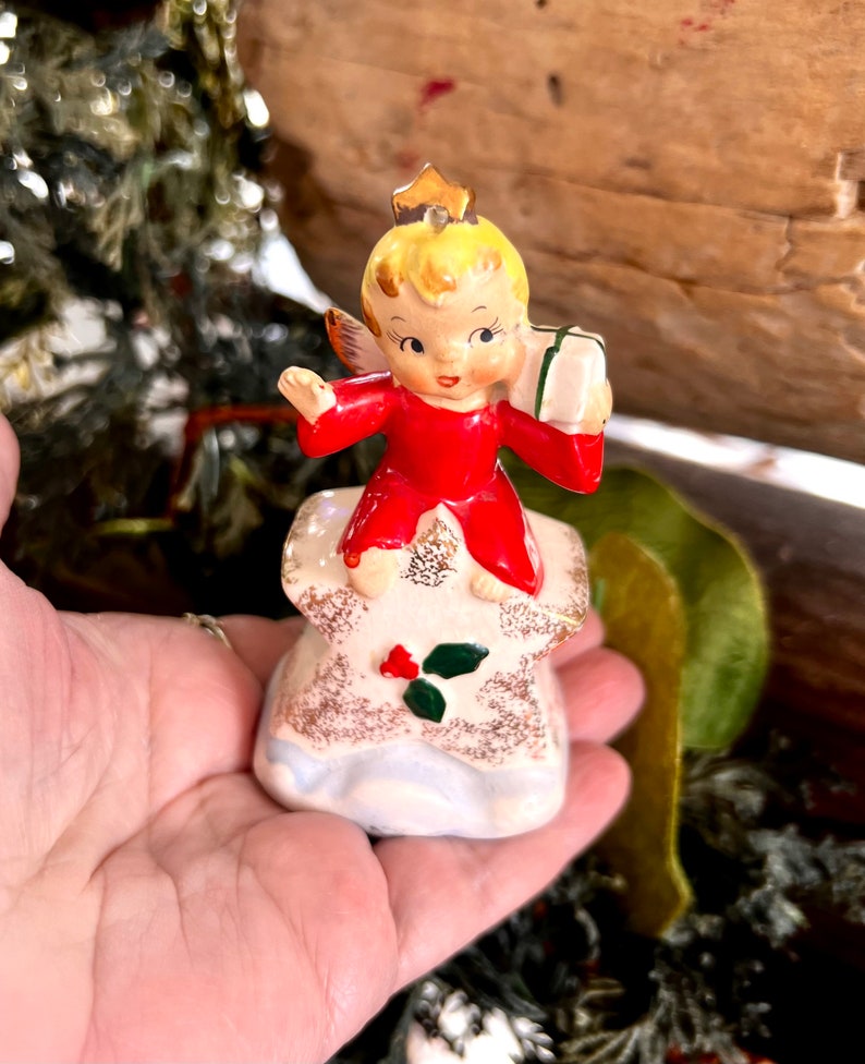 Vintage NAPCO Christmas Angel Star Bell Ornament 1950 1957 MCM Angel ...