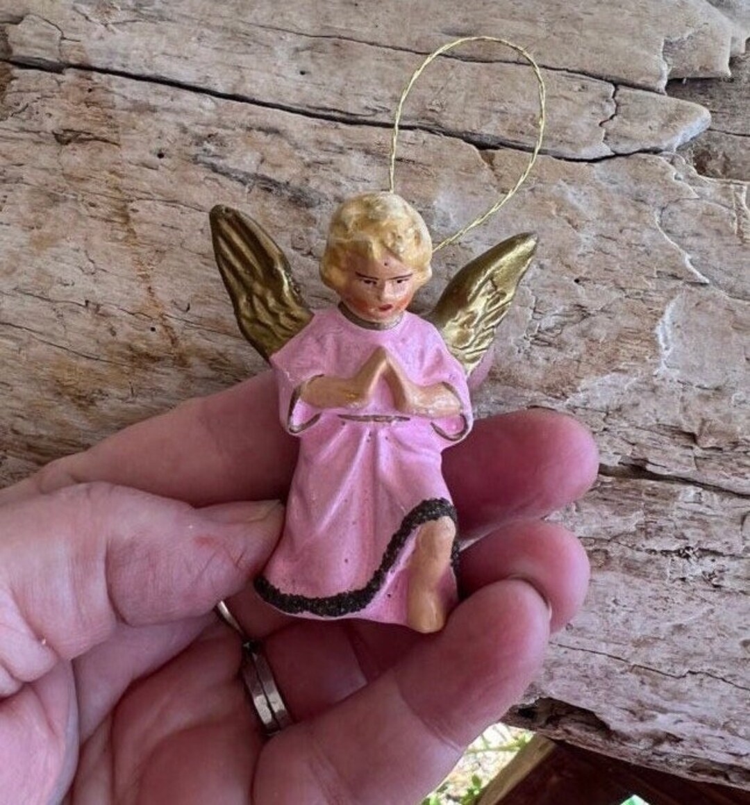 Vintage West Germany Angel Praying Angel Christmas Ornament US Zone ...