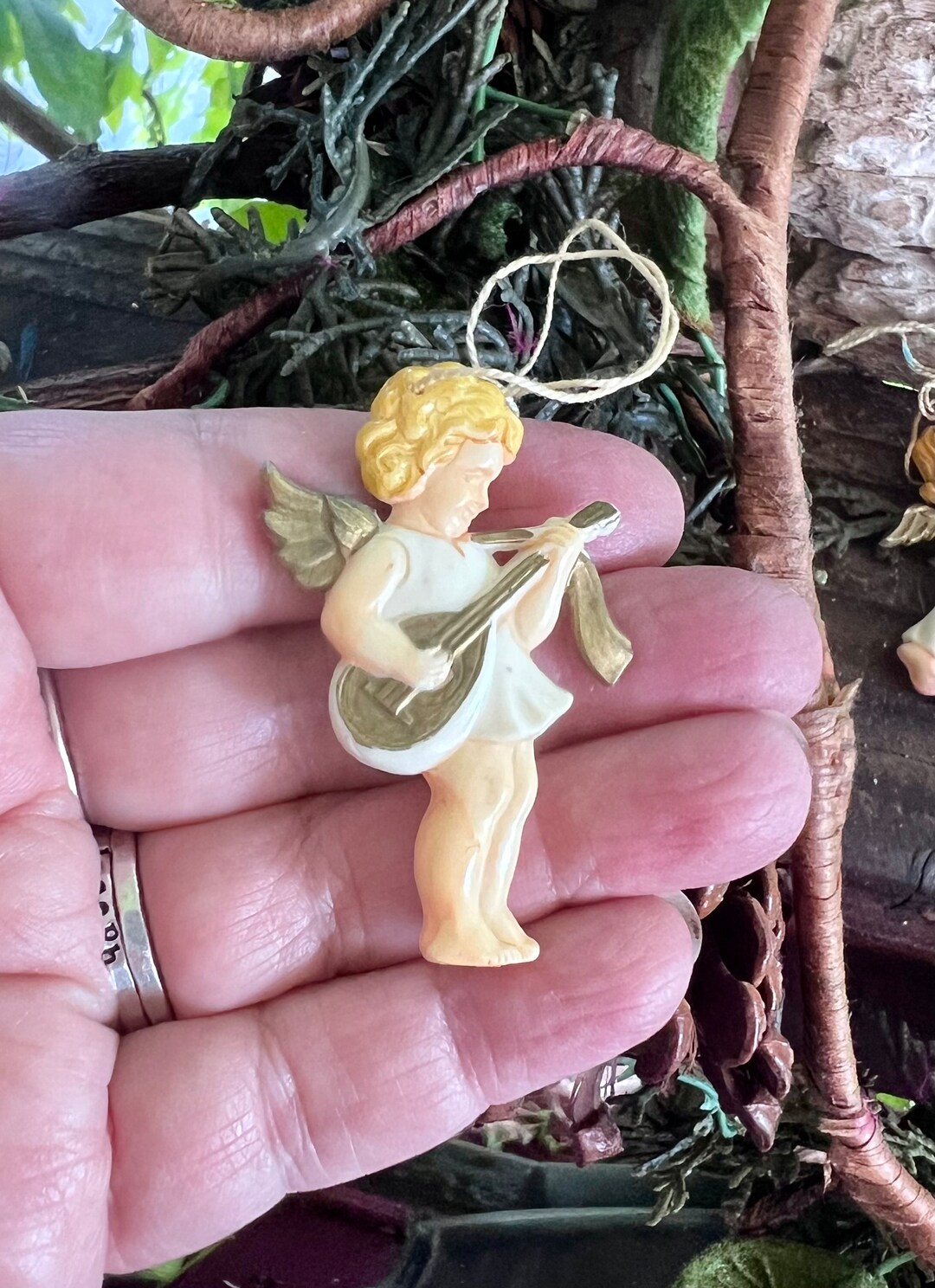 Vintage Celluloid Angel Christmas Ornament MCM 1940 1950 Angel ...
