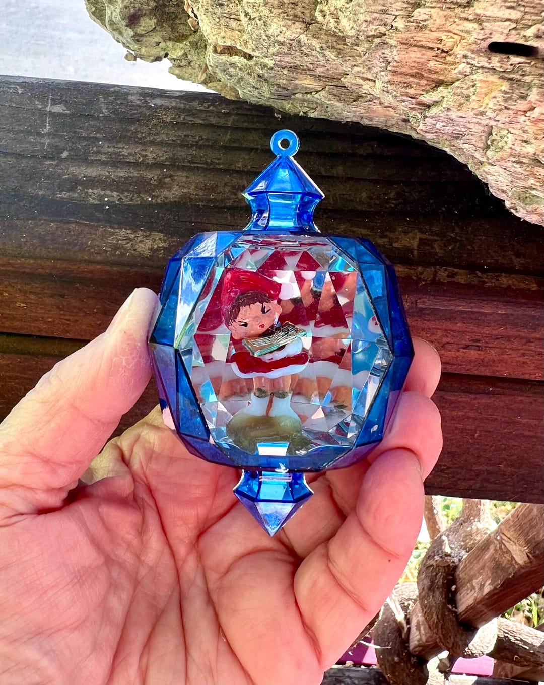 Vintage Jewelbrite Pixie Girl Christmas Ornament: MCM Kitsch Diorama - Etsy