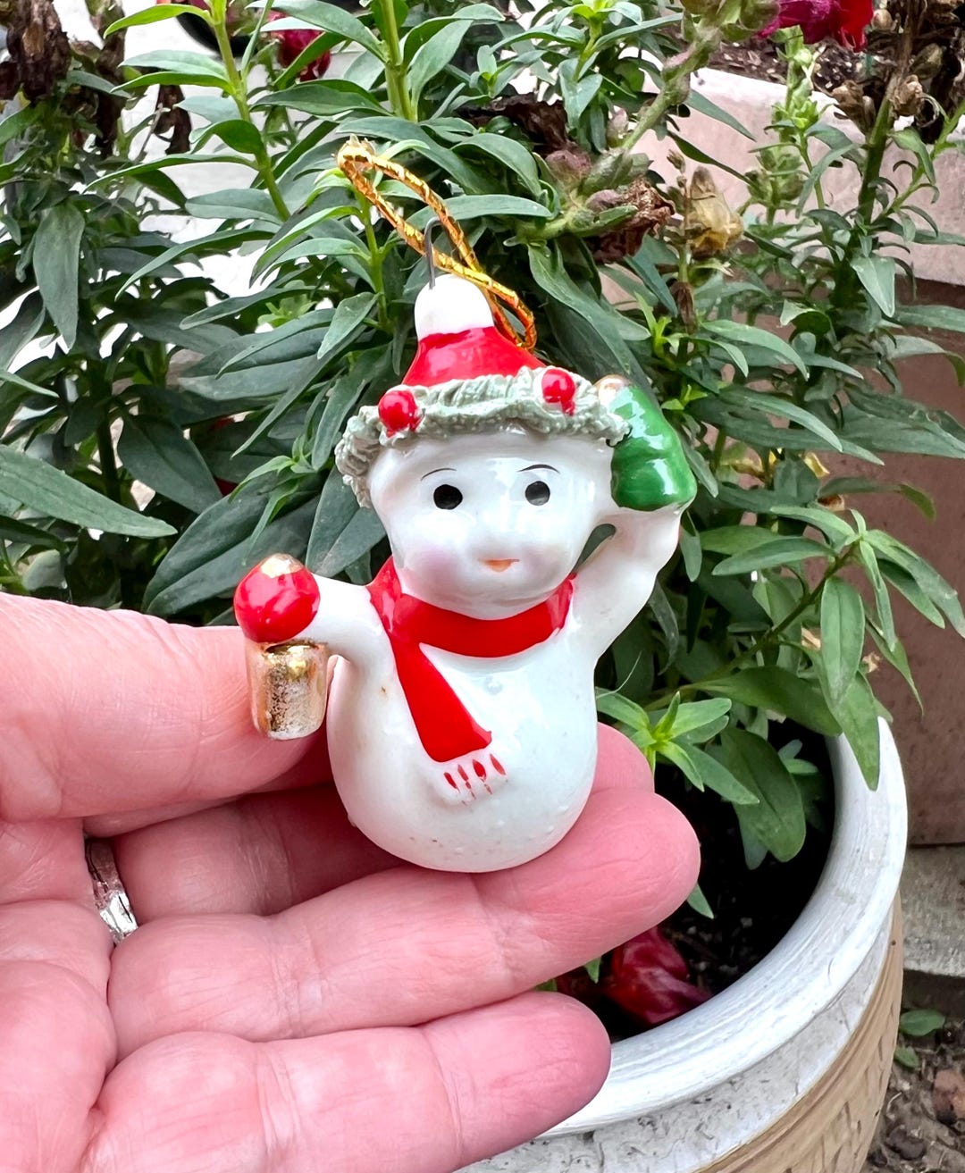 Vintage NAPCO Snowman Bell Christmas Figurine Ceramic Snowman 1960 1970 ...