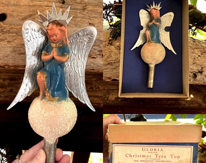 Vintage 1930s German Angel Tree Topper: Gloria Composite, Original Box ...