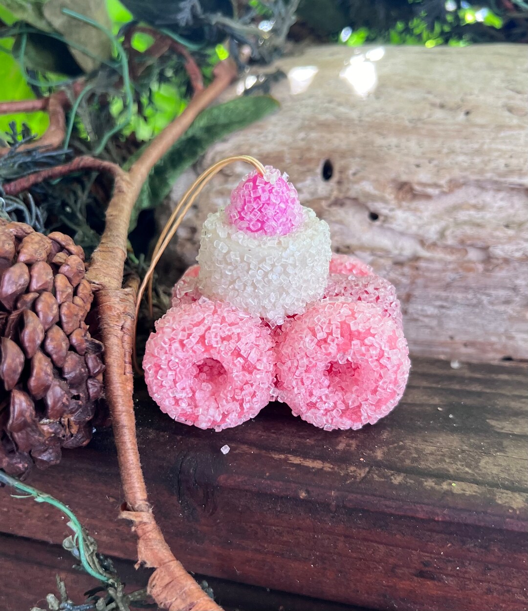 Vintage 1960 1970 Candy Sugar Car Christmas Ornament MCM Candy Gumdrop ...