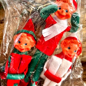 Vintage Knee Hugger Elf Pixie Plastic Christmas Ornament 1950 1960 ...