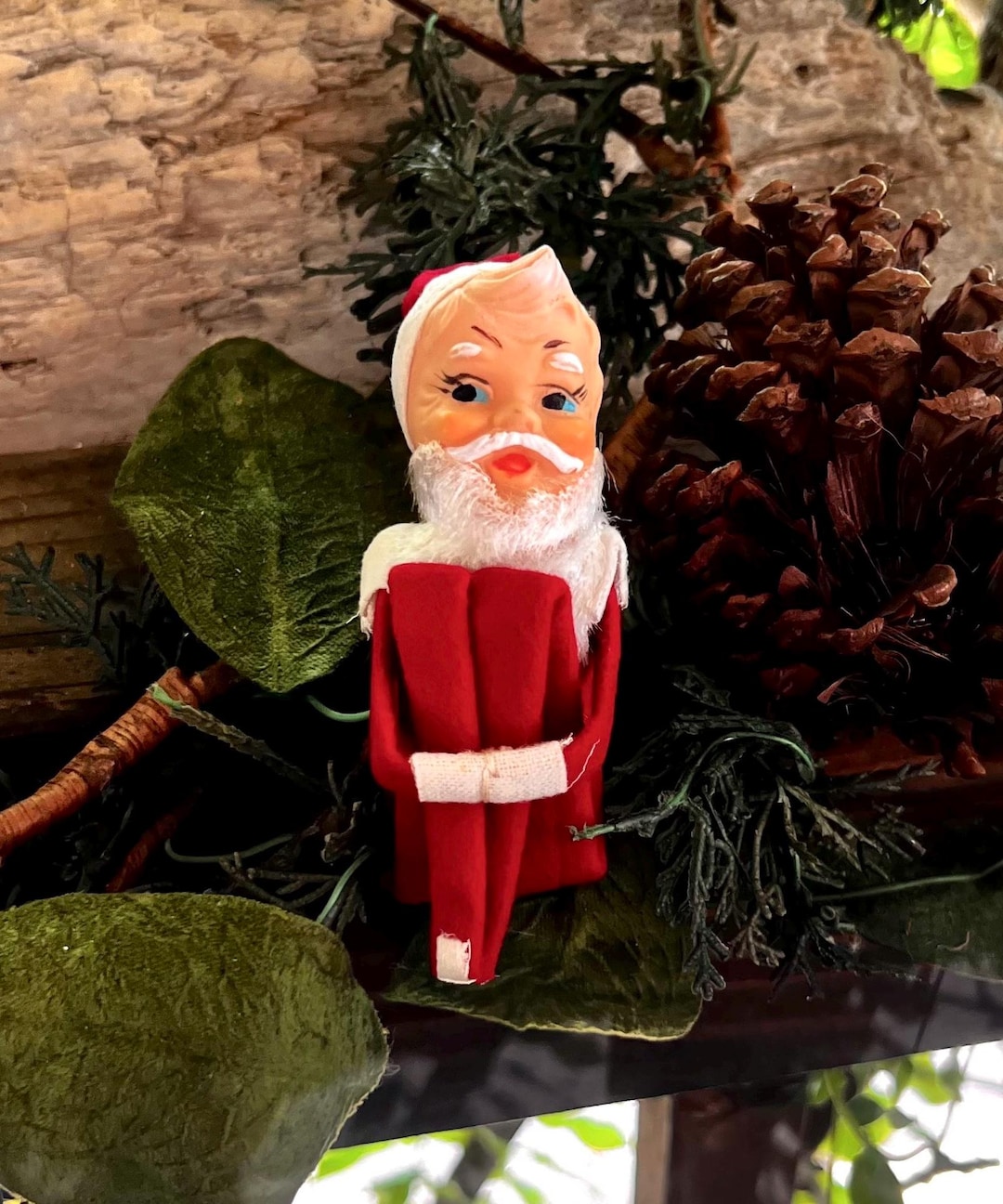 Vintage Santa Knee Hugger Christmas Ornament Retro Santa 1950 1960 ...