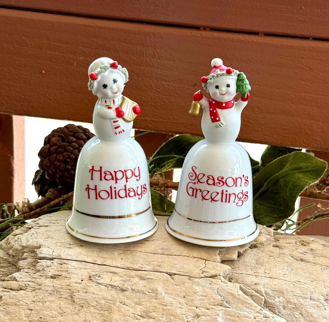 Vintage NAPCO Snowman Bell Christmas 1960 1970 Anthropomorphic Snowman ...