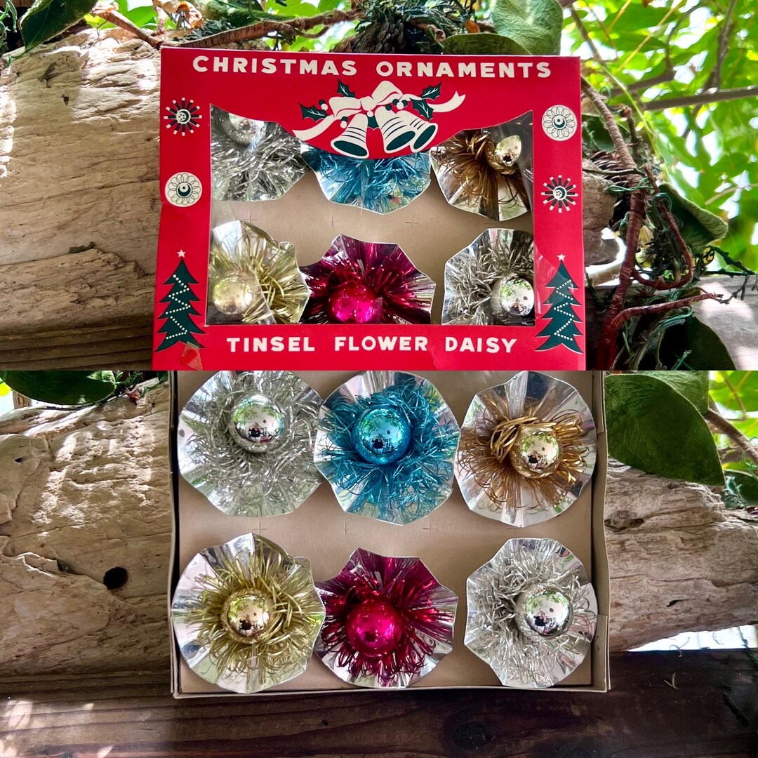 Vintage Foil Tinsel Mercury Glass Christmas Ornament 1950 1960 Mid ...