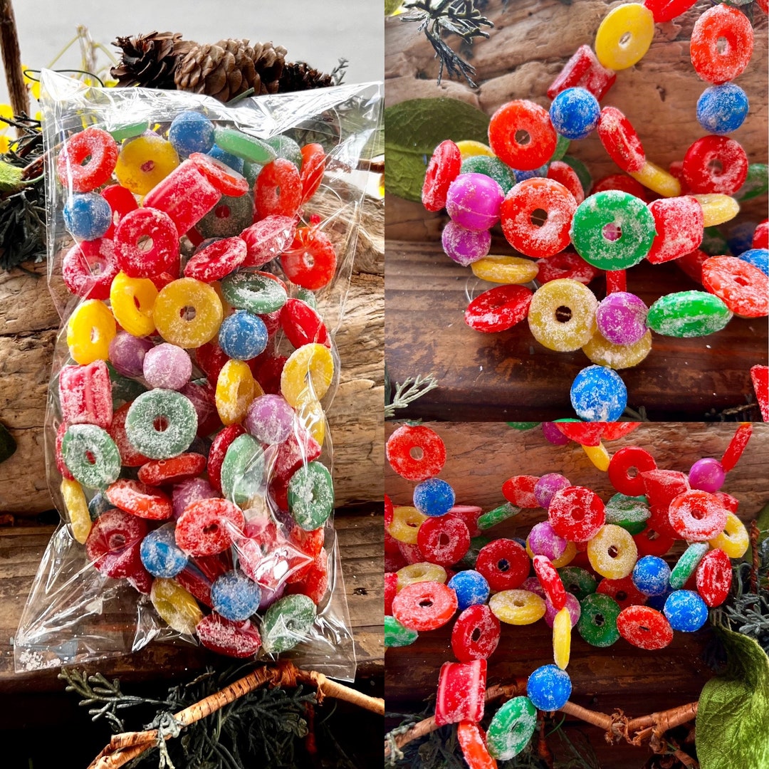 Vintage Sugar Candy Christmas Garland 1970 1980 Candy Sugared Plastic ...