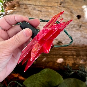 Vintage MCM Star Tree Topper Retro Kitsch Triple Red Glitter Tree ...