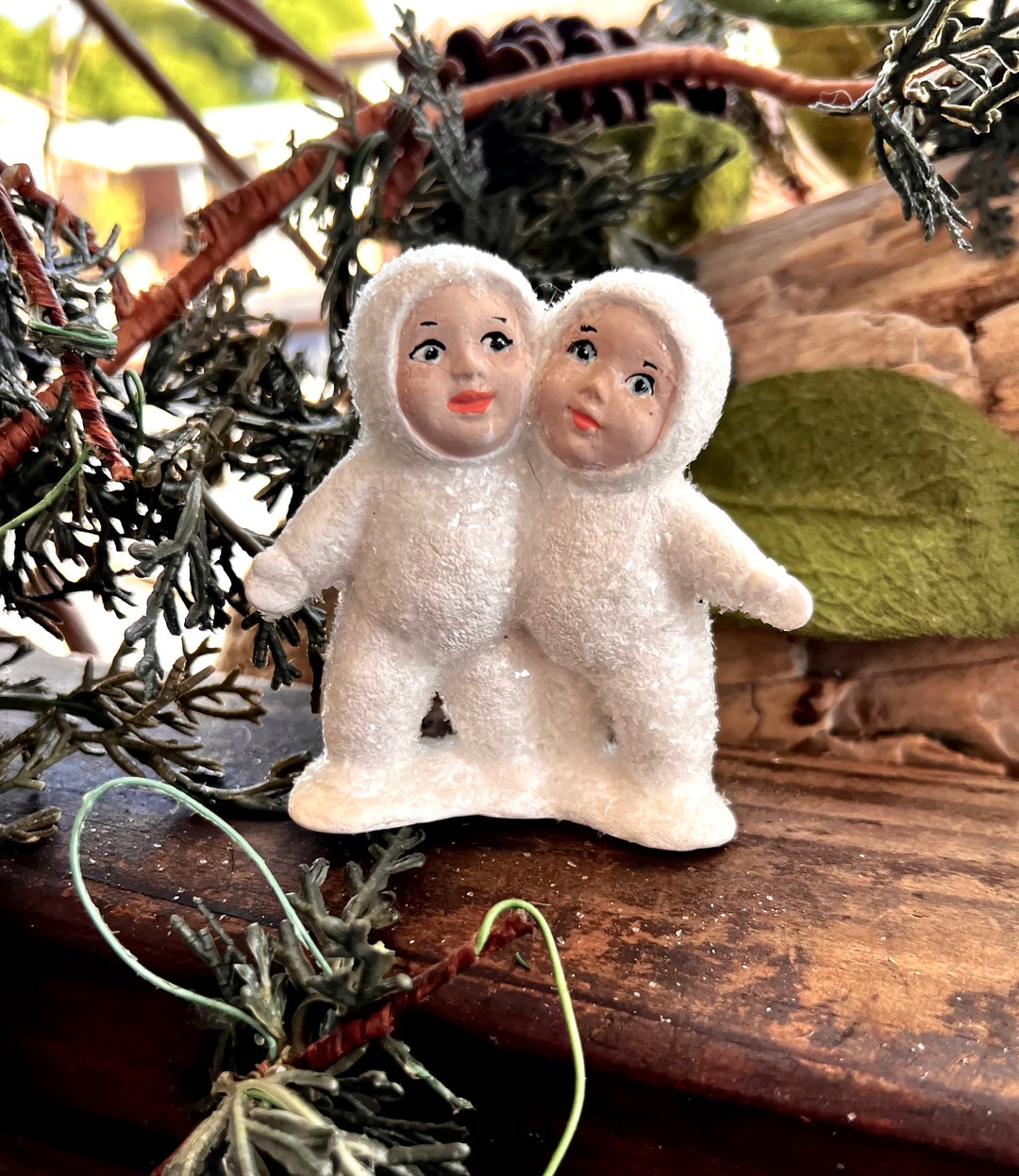 Vintage Snow Baby Sugared Figure Ornament MCM 1960 1970 Ceramic Sugar ...