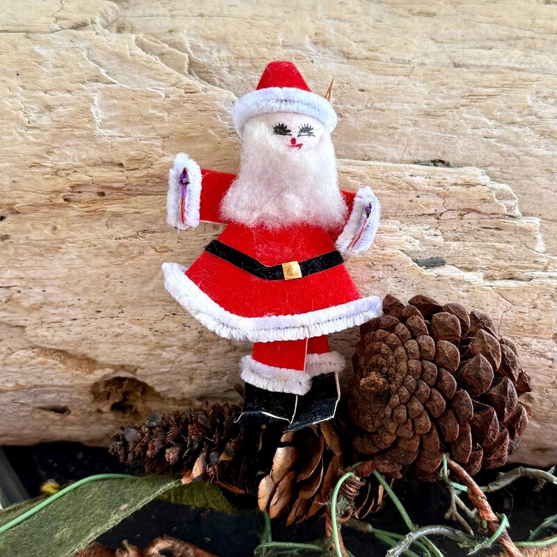 Flocked Santa - Etsy
