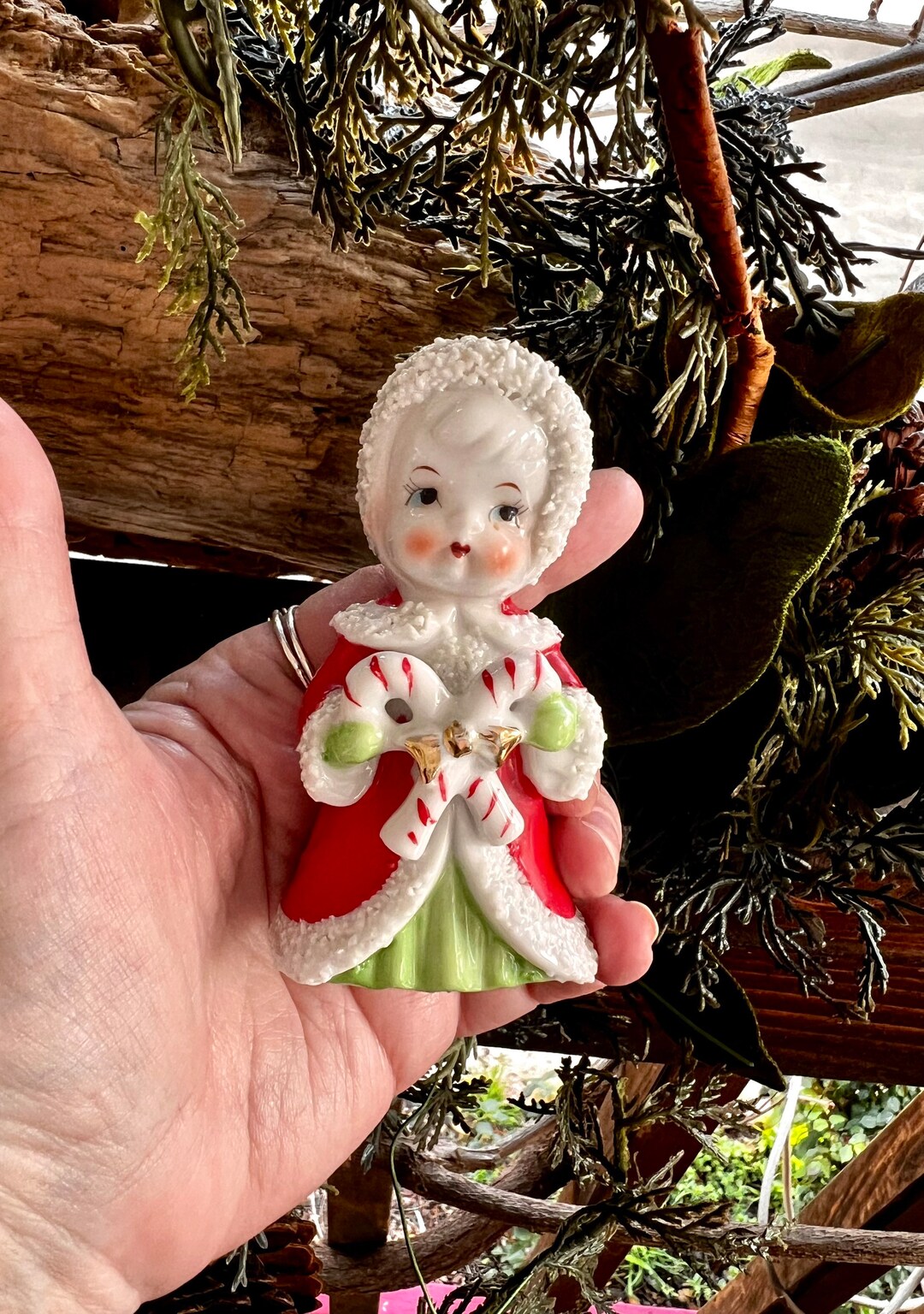 Vintage ENESCO Angel Candy Cane Figurine Christmas 1950 MCM Retro ...