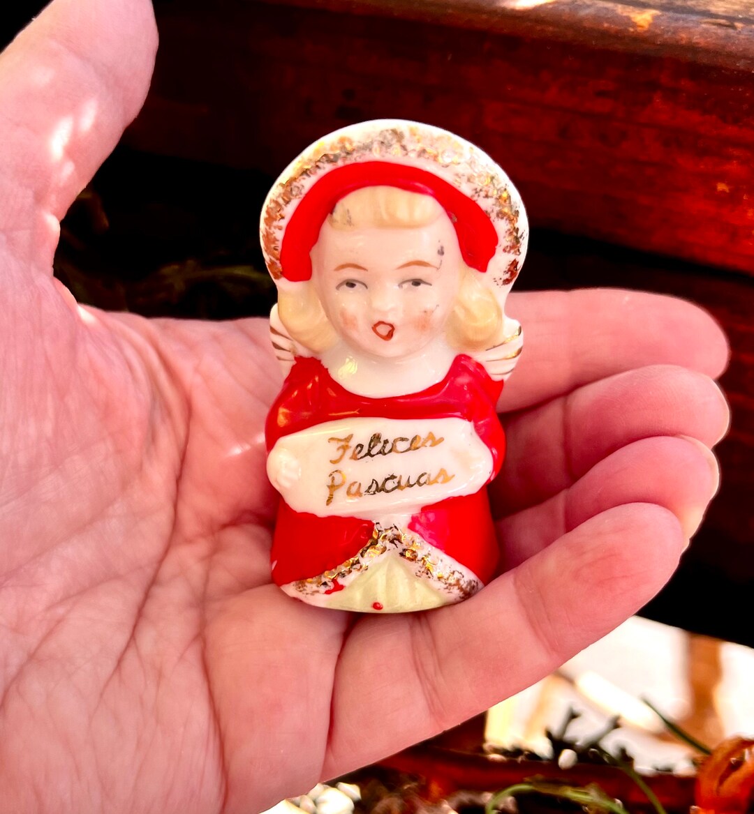 Vintage Victorian Angel Bell Christmas Ornament Retro Angel Bells 1940 ...