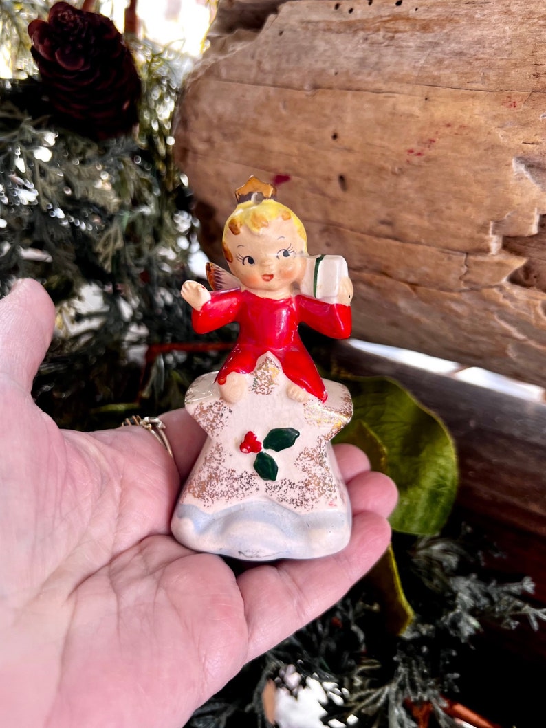 Vintage NAPCO Christmas Angel Star Bell Ornament 1950 1957 MCM Angel ...