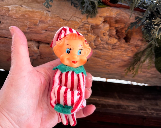 Vintage Shiny Brite Knee Hugger Elf Ornament 1950 1960 MCM Retro Kitsch ...