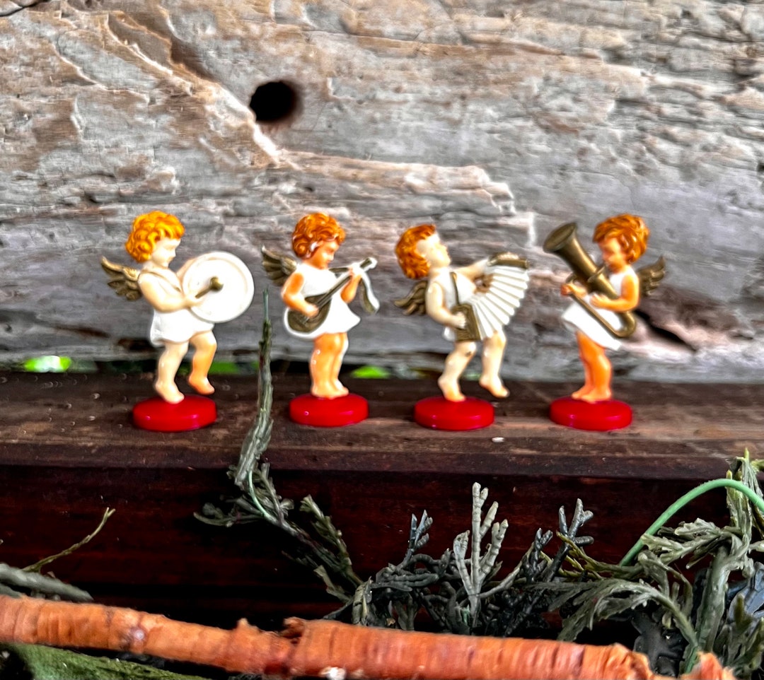 Vintage West German Angel Cupcake Cake Toppers Christmas Ornament ...