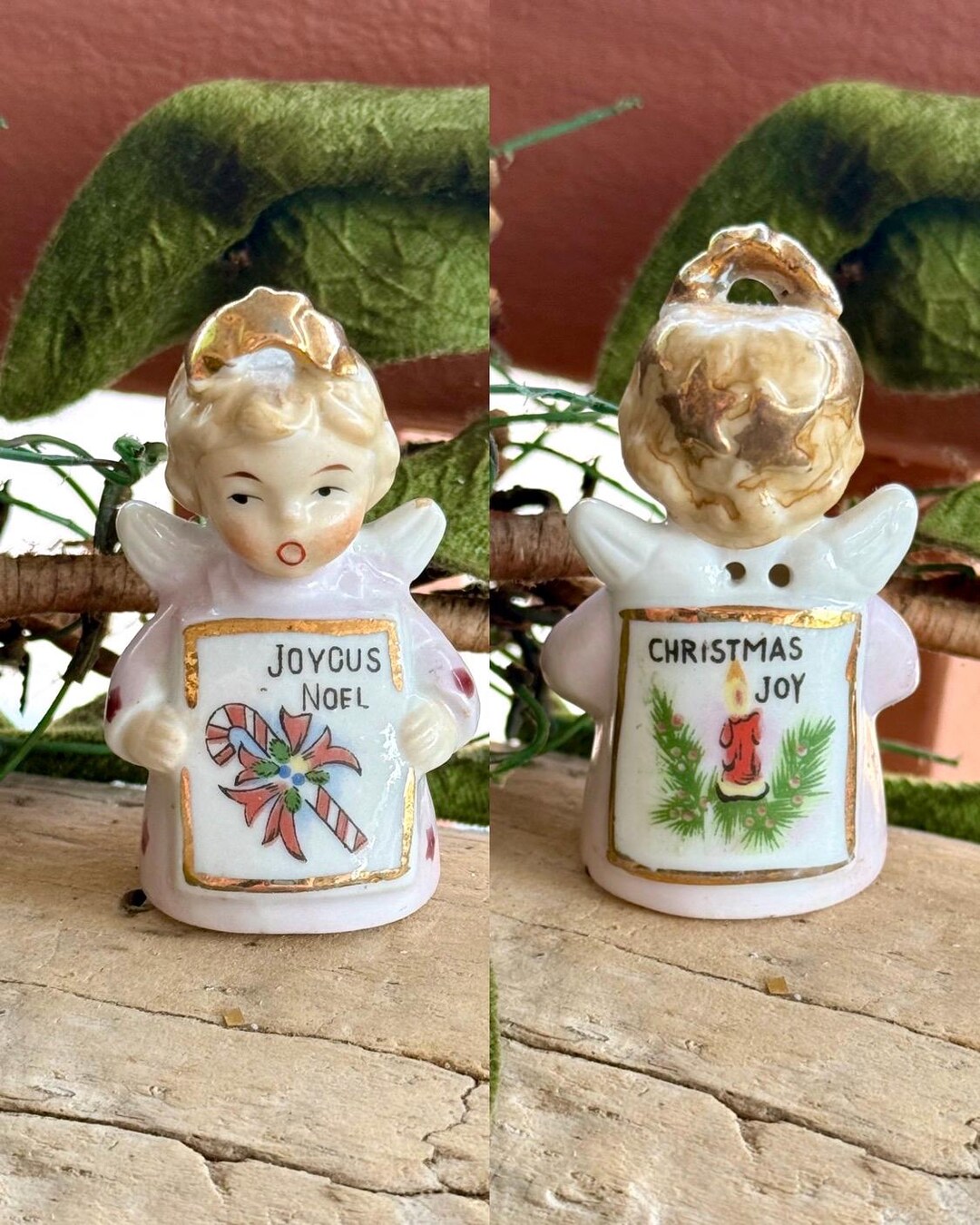 Vintage 1940 1950 Angel Christmas Bell Ornament MCM Ardalt Angel “happy ...