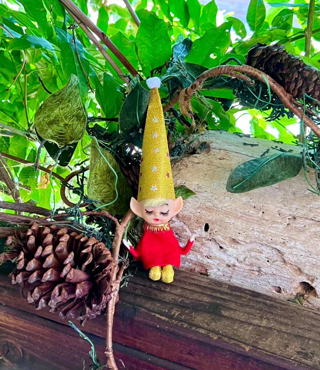 Vintage NAPCO 8” Pixie Knee Hugger Christmas Ornament MCM 1950 1960 ...