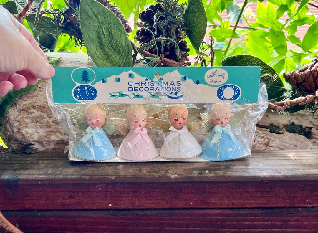 Vintage 1950 1960 Angel Christmas Ornament MCM Composite Shiny Brite ...