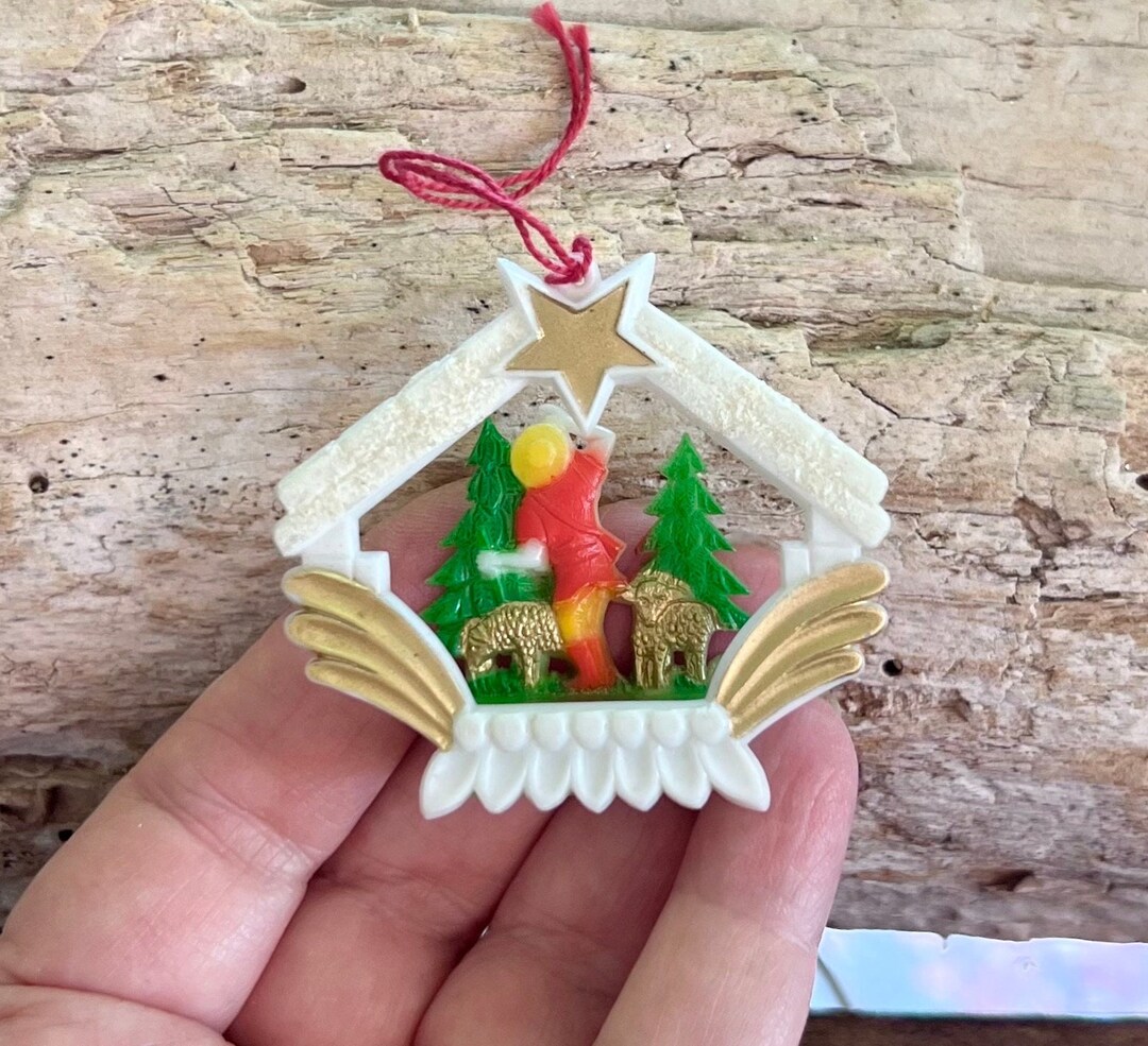 Vintage MCM 1940 1950 Ges Shepherd Lamb Christmas Ornament Retro ...