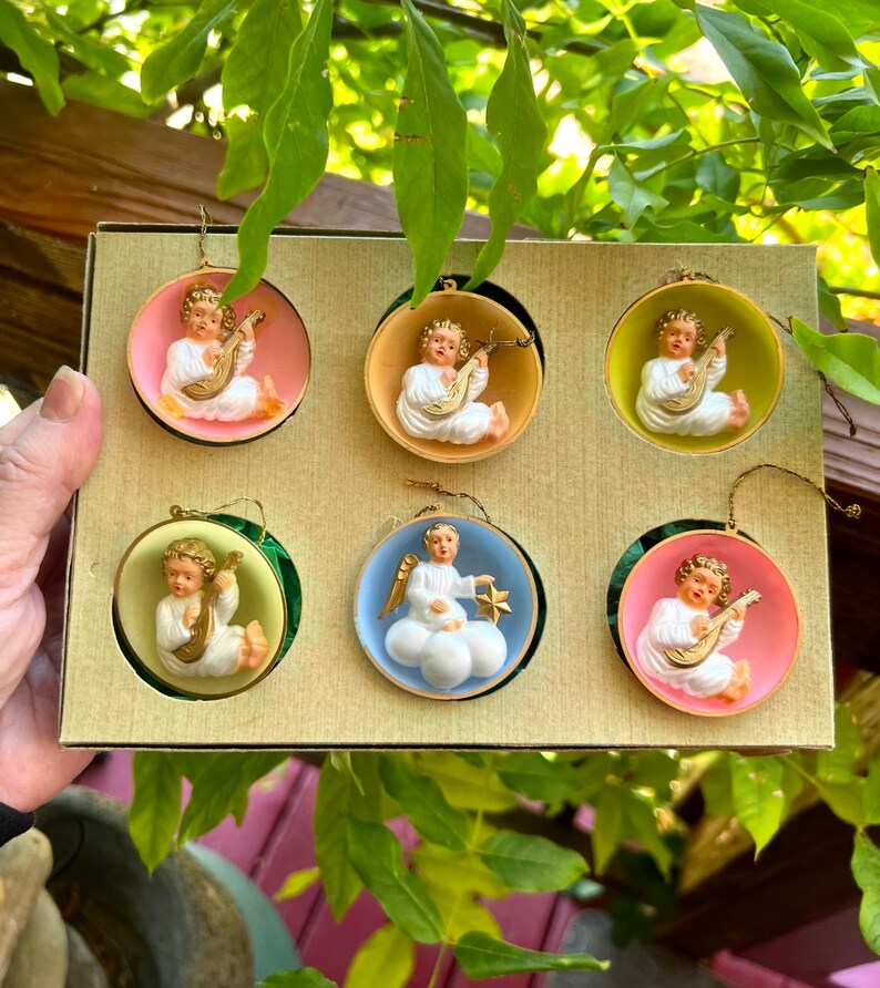 Vintage MCM 1950 1960 Angel Christmas Ornament Plastic West Germany ...