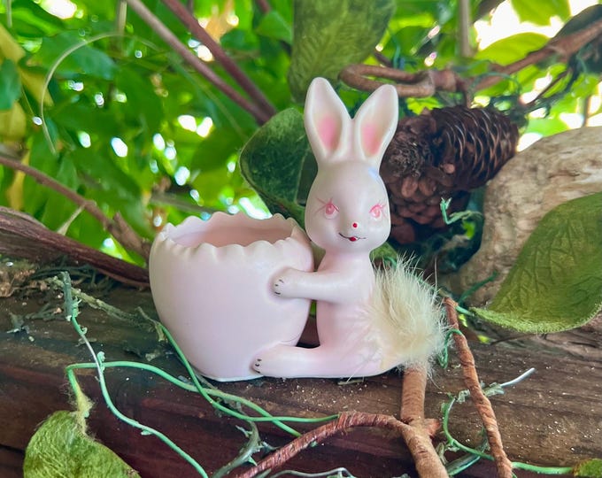 Vintage NAPCO Pink Bunny Easter Egg Planter MCM 1950 1960 ...