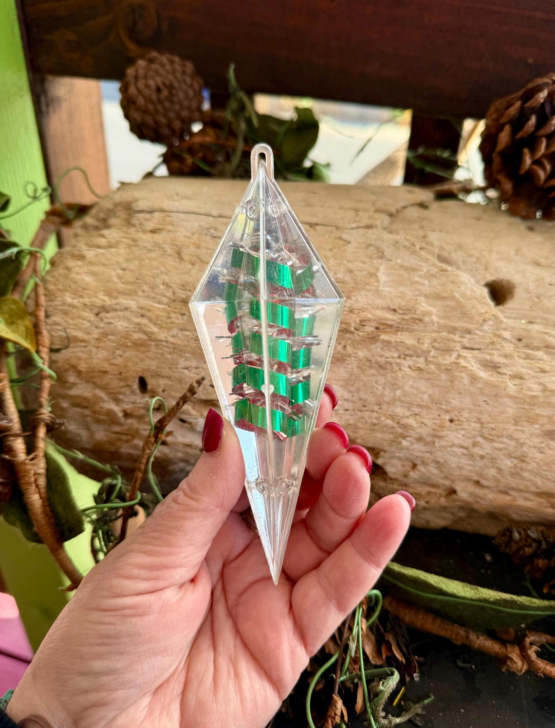 Vintage Jewelbrite Foil Ribbon Tinsel Christmas Ornament 1960 1970 Red ...