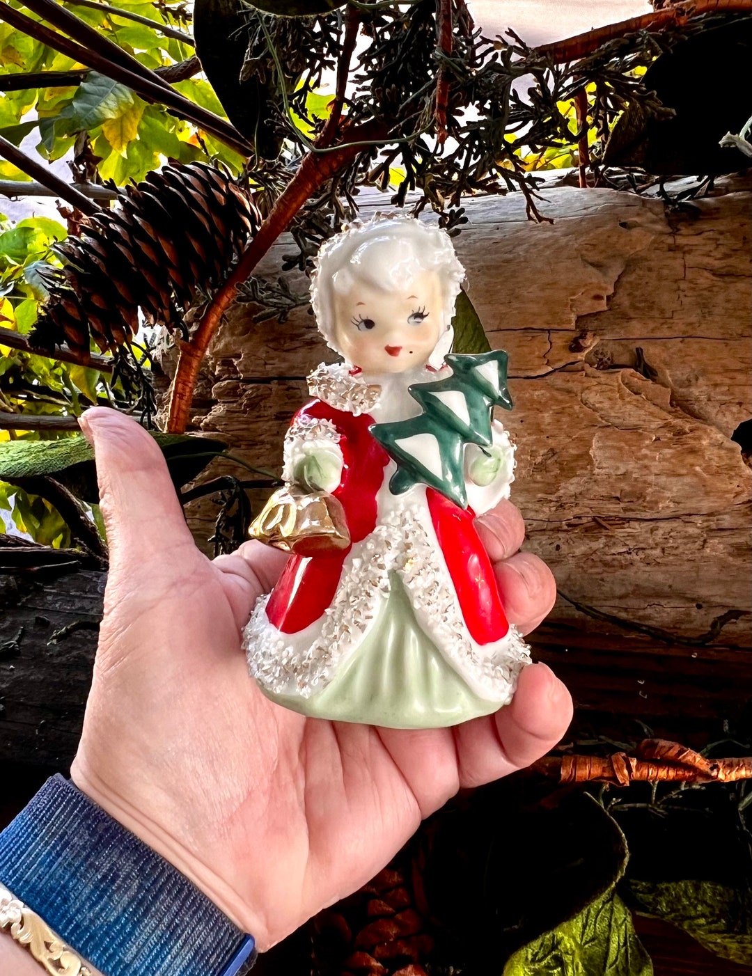 Vintage LEFTON Angel Christmas Bell 1950 MCM Retro Kitsch Angel ...