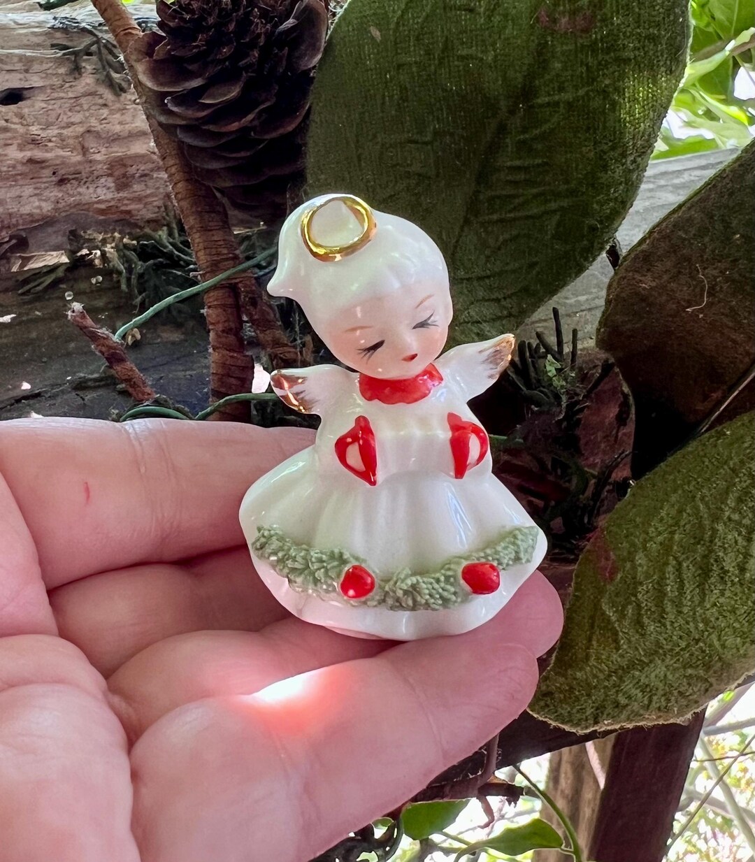 Vintage Napco Christmas Angel Figurine 1960 1970 Ceramic Angel Girl MCM ...