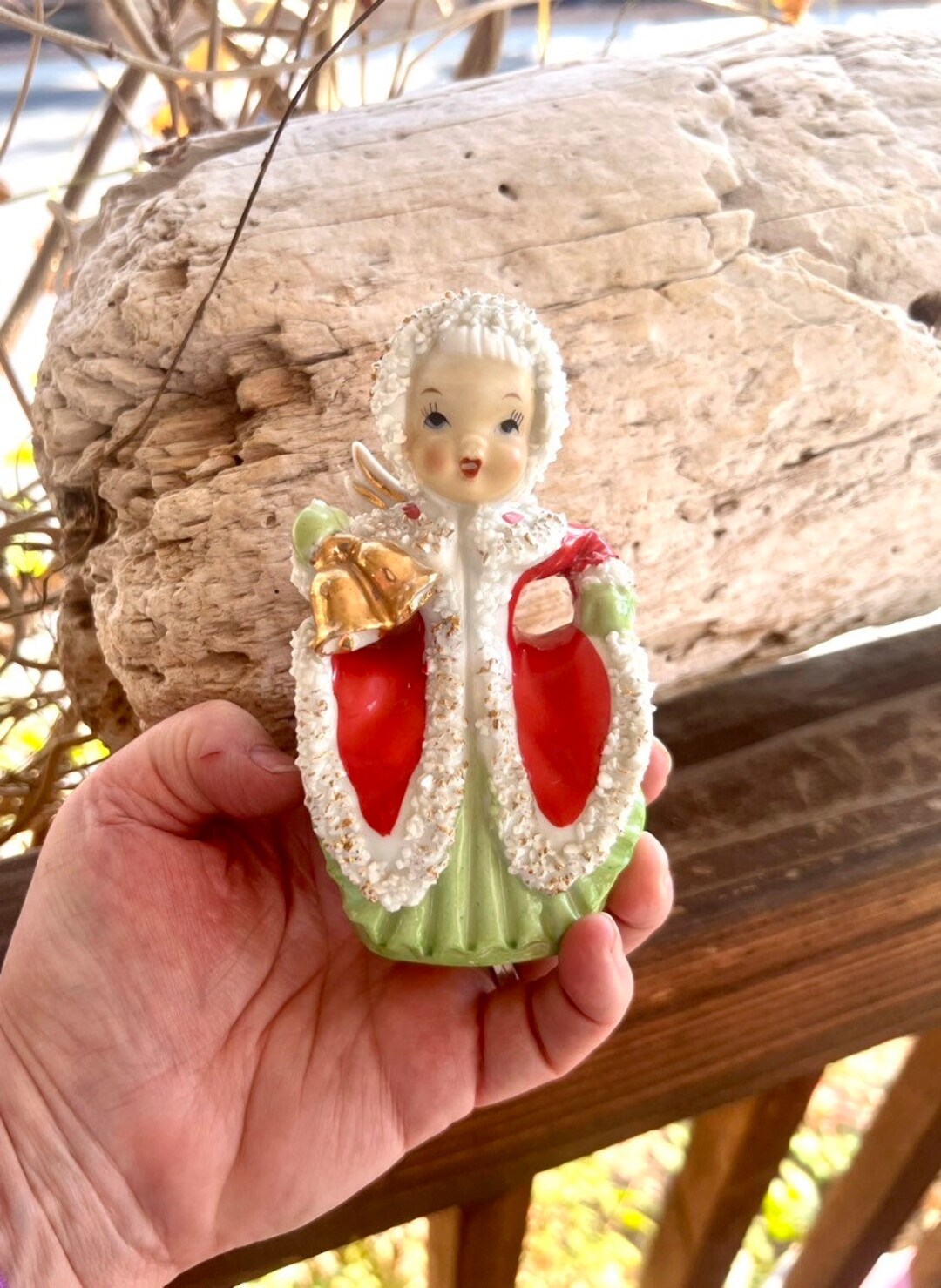 Vintage NAPCO Angel Christmas Bell Ornament 1950 MCM Retro Kitsch Angel ...
