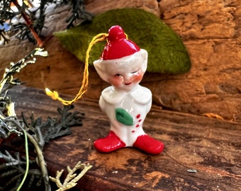 Vintage Elf Pixie Christmas Bell Ornament Retro Kitsch Elf Pixie Bell ...