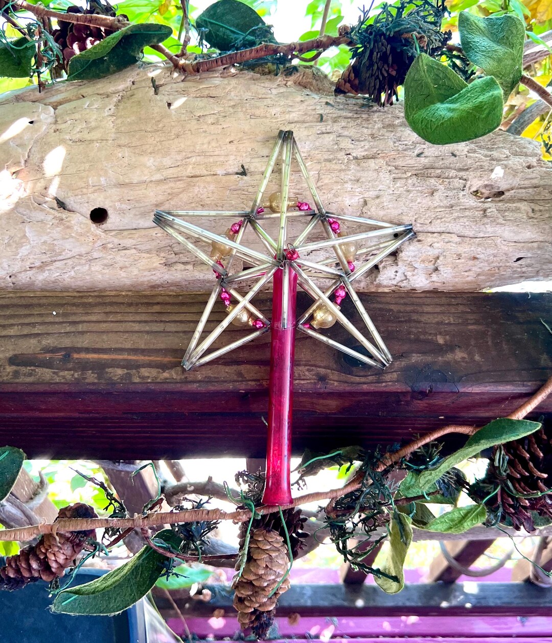 Vintage Mercury Glass Star Christmas Tree Topper Ornament MCM 1940 1950 ...