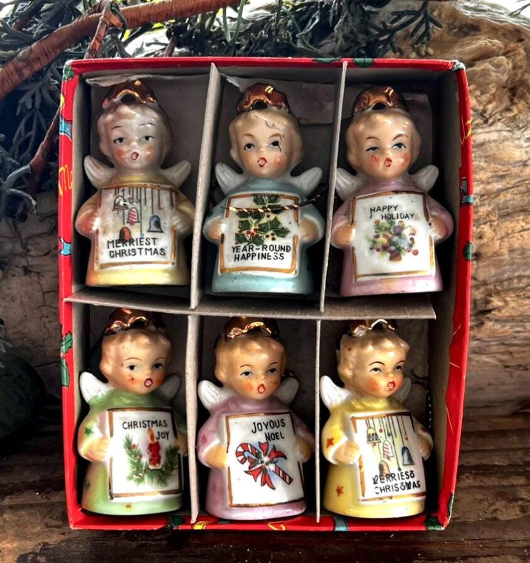 Vintage Christmas Angel Bell Ornament MCM 1940 1950 ARDALT seasons ...