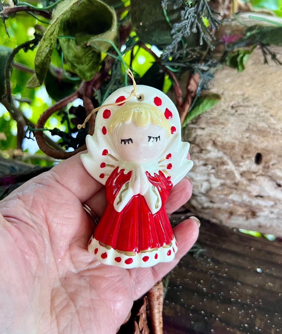 Vintage 1960 Angel Christmas Ornament Angel Ornament MCM Praying Angel ...