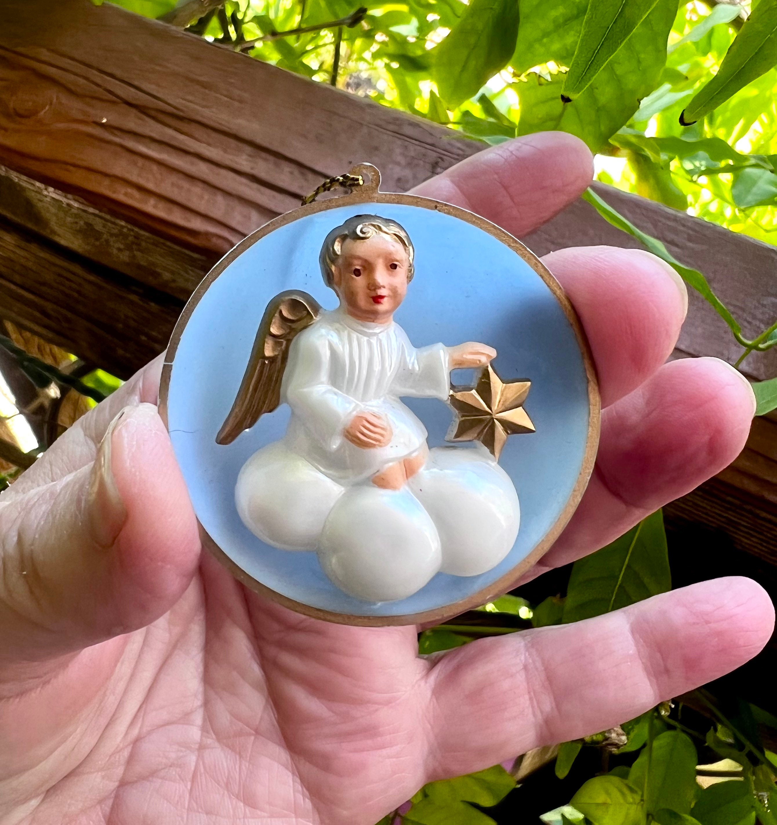 Vintage MCM 1950 1960 Angel Christmas Ornament Plastic West Germany ...